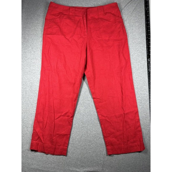 Pendleton | Pants & Jumpsuits | Pendleton Pants Linen Rayon Womens Red ...